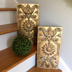 Vintage Plaster Wall Relief Plaques Florentine Style Wall Plaques ...