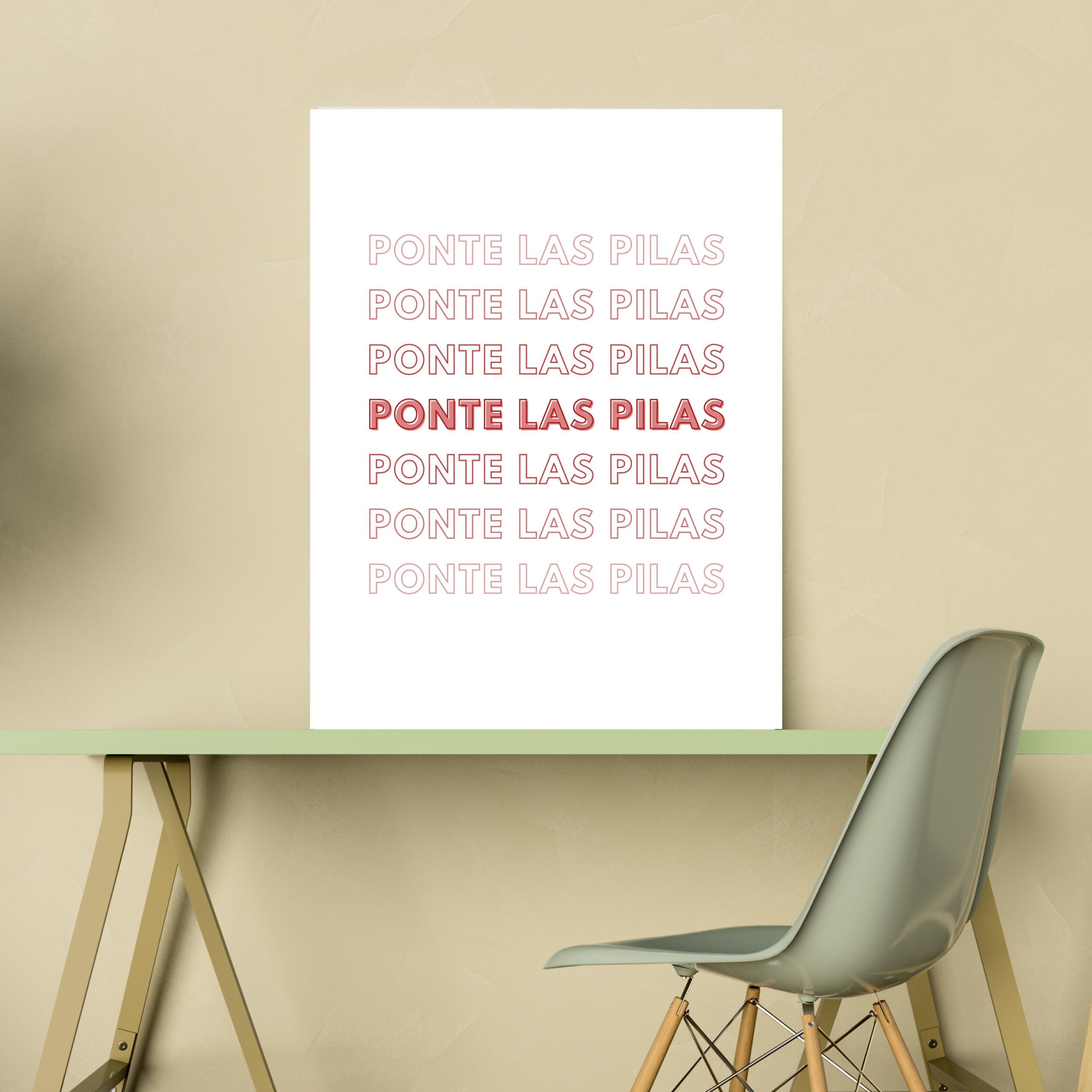 PRINTABLE Ponte Las Pilas Sign, Poster, Print, Wall Art, Spanish Quote ...
