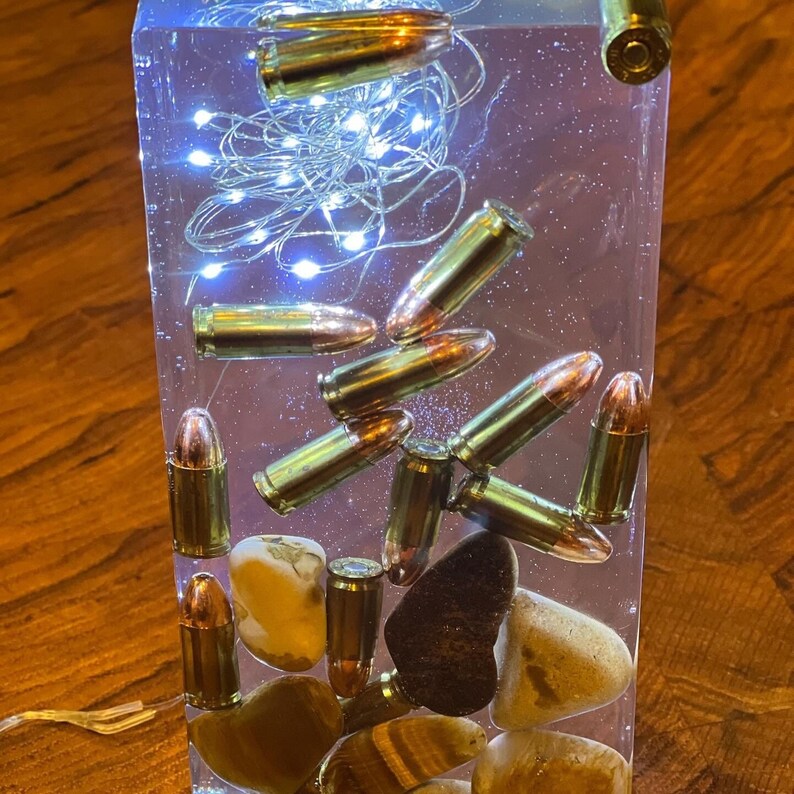 Custom LED Fairy Light 9mm Bullet With Polished Tigers Eye Stones ...