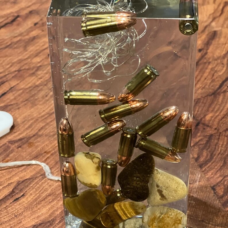 Custom LED Fairy Light 9mm Bullet With Polished Tigers Eye Stones ...