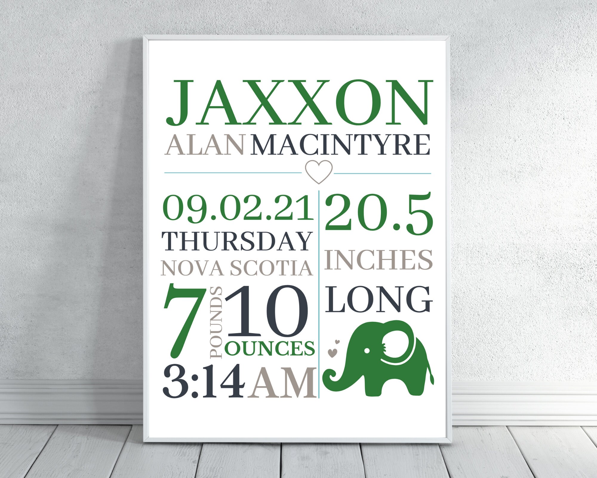 Printable, Custom Baby Birth Information, Newborn Baby Boy Birth Stats ...