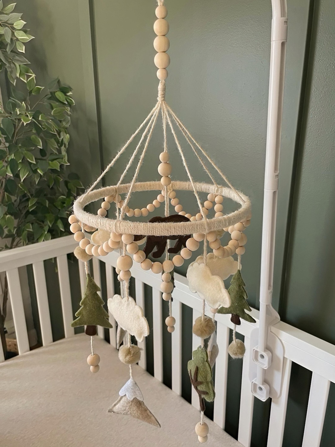 Woodland Nursery Mobile, Woodland Crib Mobile, Trees Mountains and ...