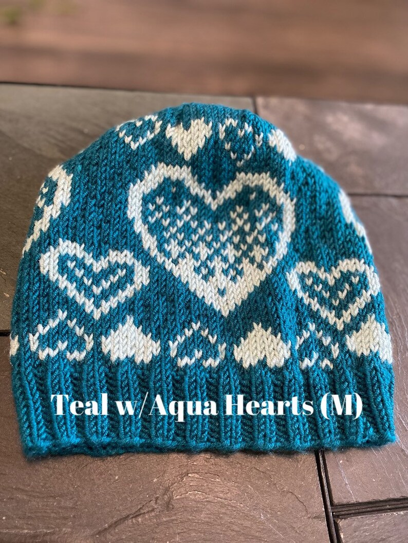 Hand Knit Heart Hat Pattern - Etsy