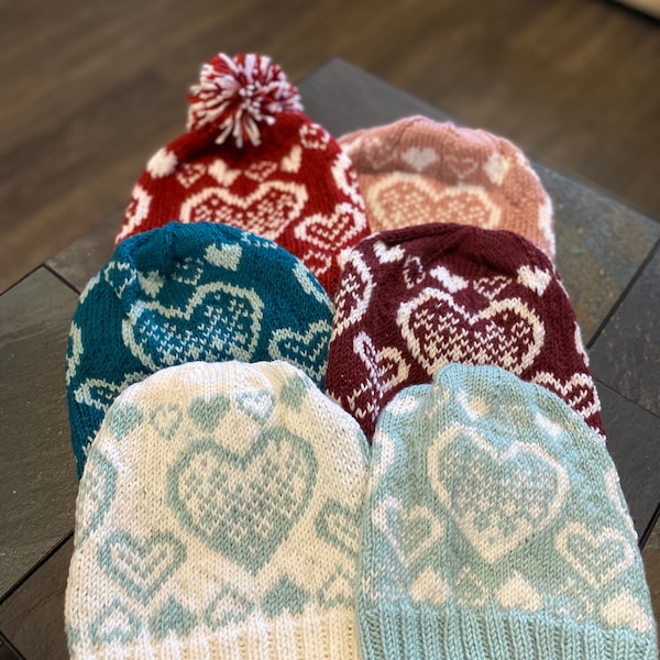 Heart Knit Hat - Etsy