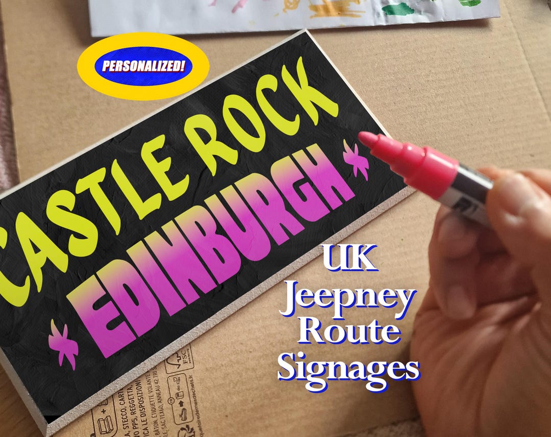 Hand Painted Jeepney Sign, Castle Rock Edinburgh, UK Landmarks - Etsy