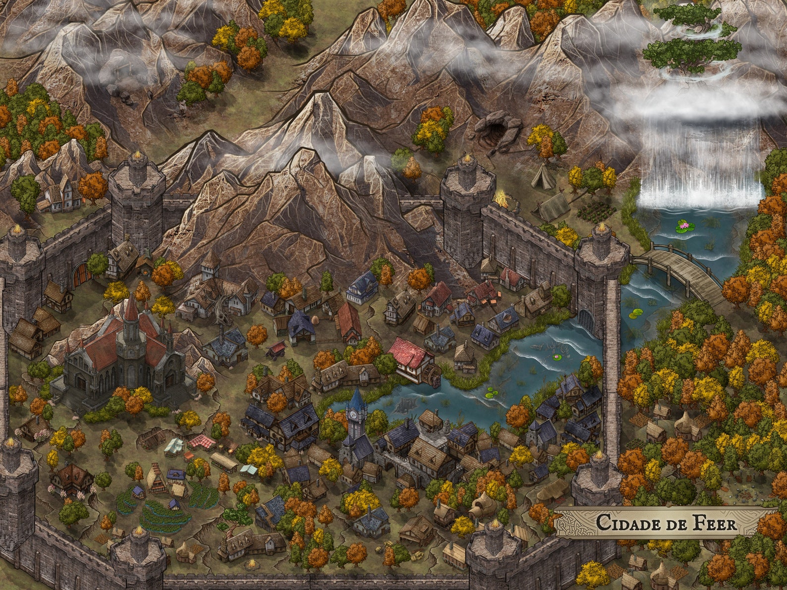 TEMP Bespoke Fantasy Campaign Map for Dungeons and Dragons and More ...