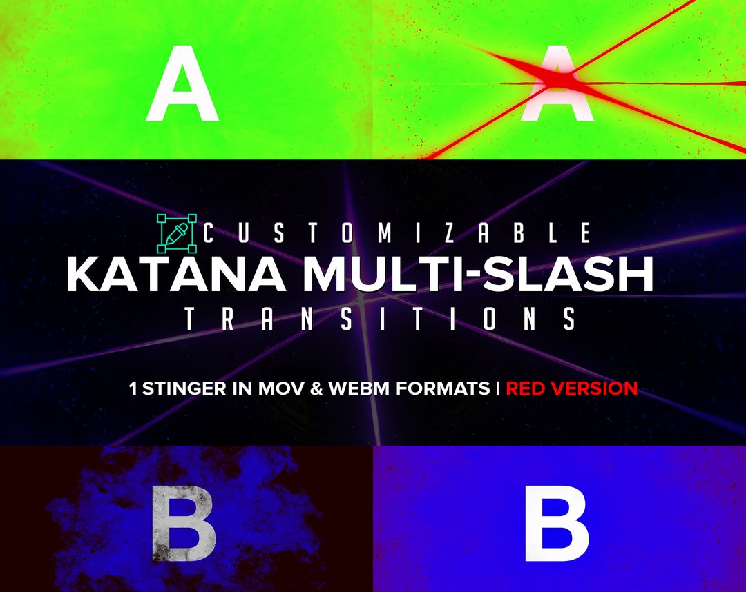 Red Multi Slash Katana Sword Stinger Transition for Twitch Gaming ...