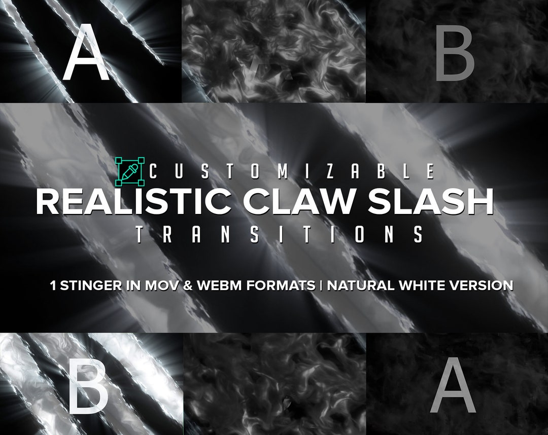 Realistic Claw Natural Clear Slash Stinger Transition for Twitch Gaming ...