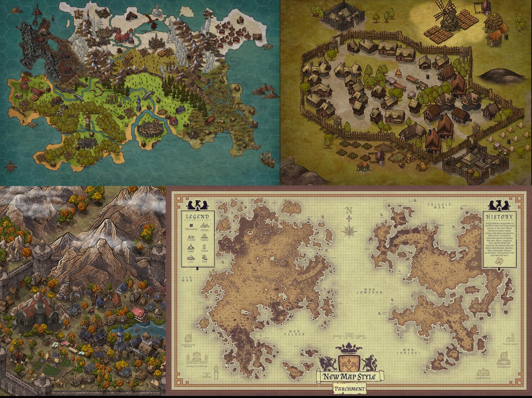 Bespoke Fantasy Campaign Map for Dungeons and Dragons and More Turn ...