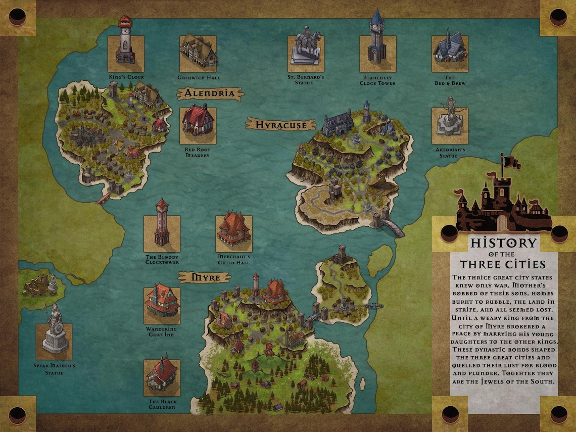 TEMP Bespoke Fantasy Campaign Map for Dungeons and Dragons and More ...