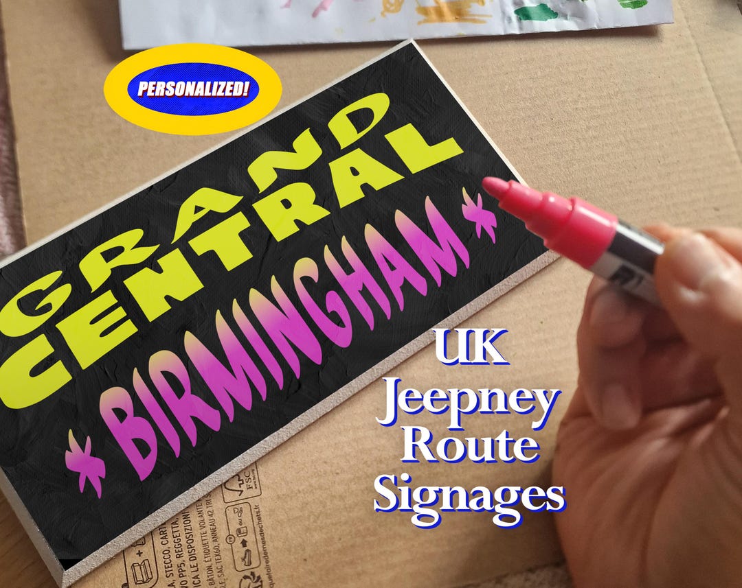 Hand Painted Jeepney Sign, Grand Central Birmingham, UK Landmarks - Etsy