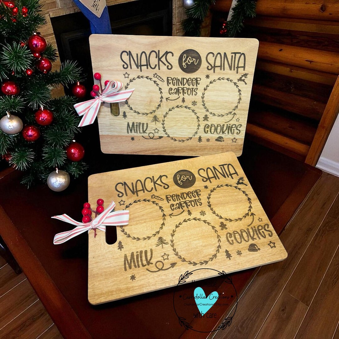 Personalized Snacks for Santa Board | Engraved Milk and Cookies Tray ...