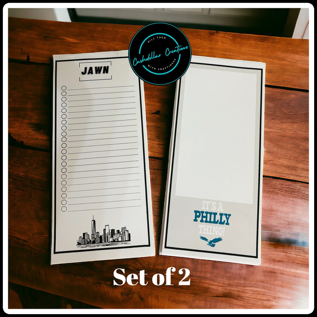 Philly Themed Notepads-set of 2, Custom Philadelphia Note Pads - Etsy