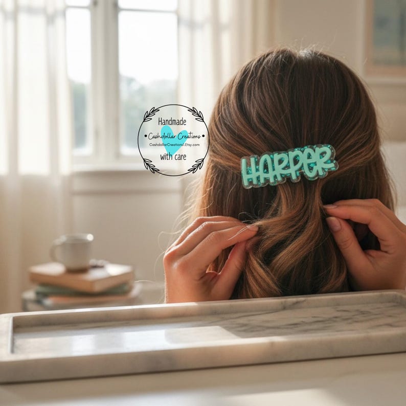 Personalized Hair Clips -set of 2, Custom Name Barrettes for Girls - Etsy