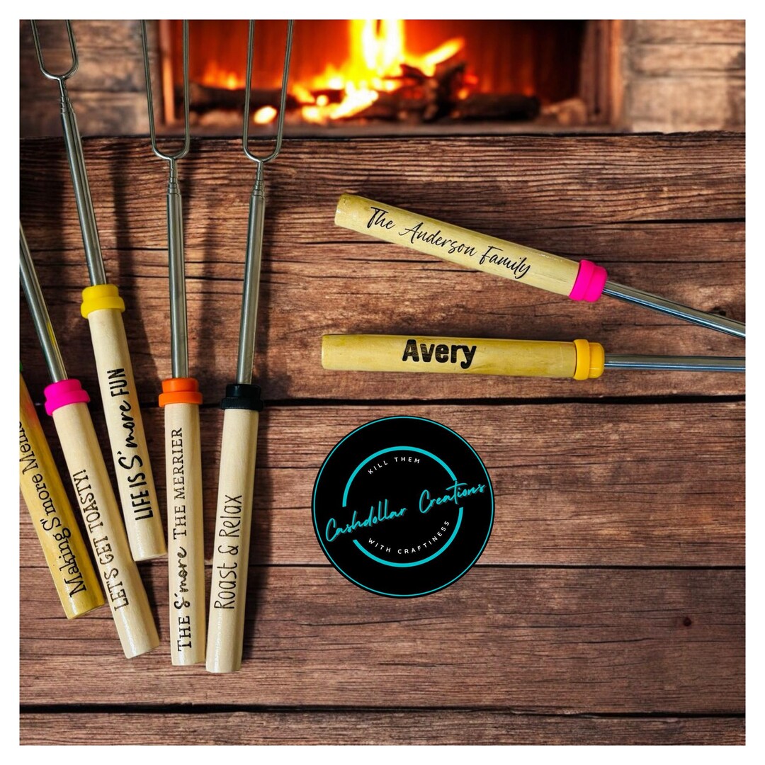 Personalized Marshmallow Roasting Sticks-set of 5, Funny BBQ Skewers ...