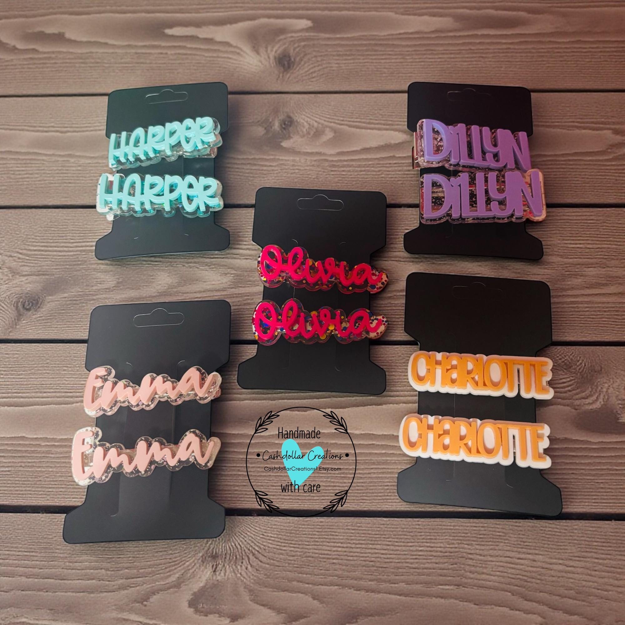 Personalized Hair Clips -set of 2, Custom Name Barrettes for Girls - Etsy