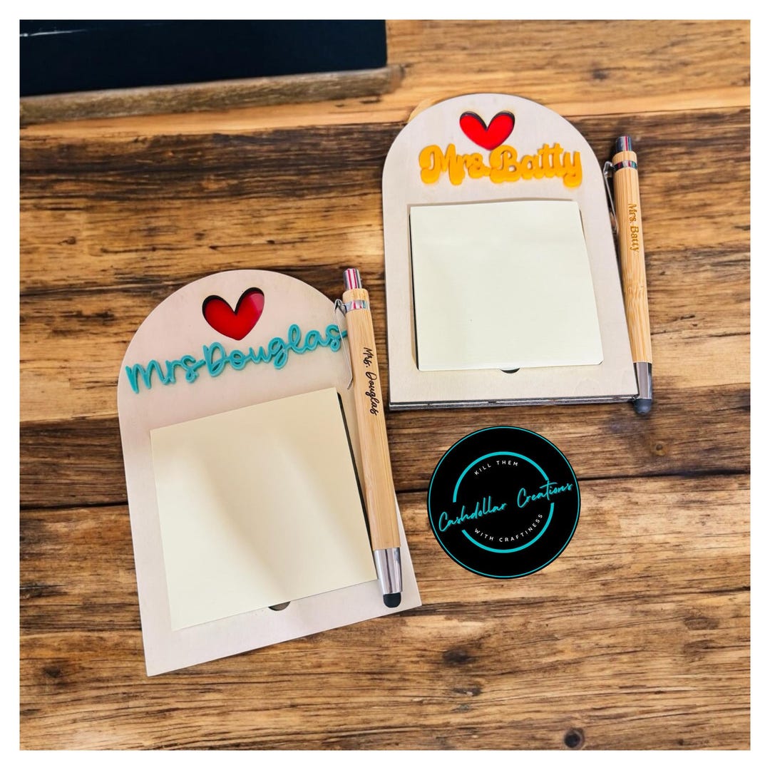 Personalized Sticky Notes Holder, Custom Sticky Notes, Personalized ...