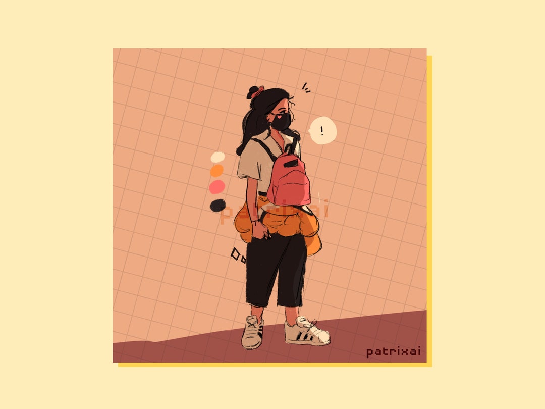 Cute Fall Girl Fashion Print Retro Autumn Vibes Print - Etsy