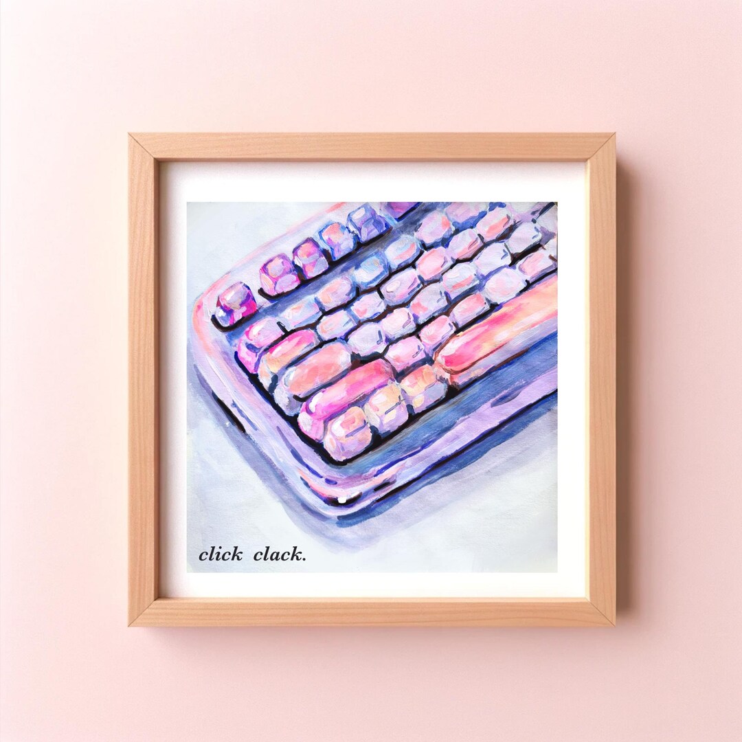 Cute Mechanical Keyboard Art Print Developer Keyboard Print Gamer ...