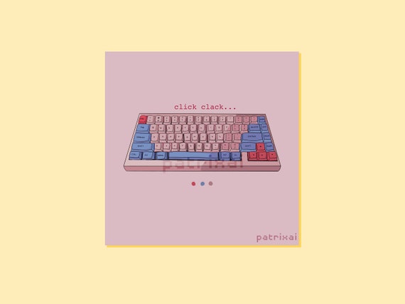 Cute Mechanical Keyboard Art Print Developer Keyboard Print | Etsy