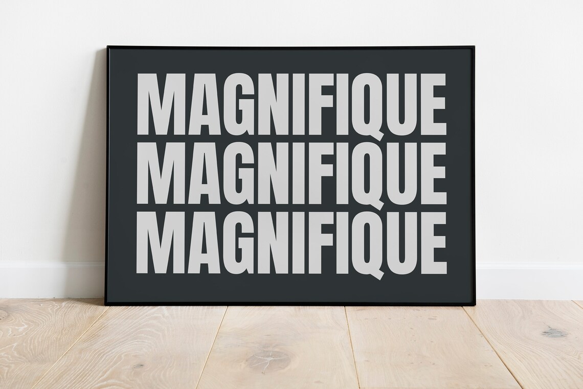 Magnifique Poster Art Print Typography Pink Poster Print | Etsy