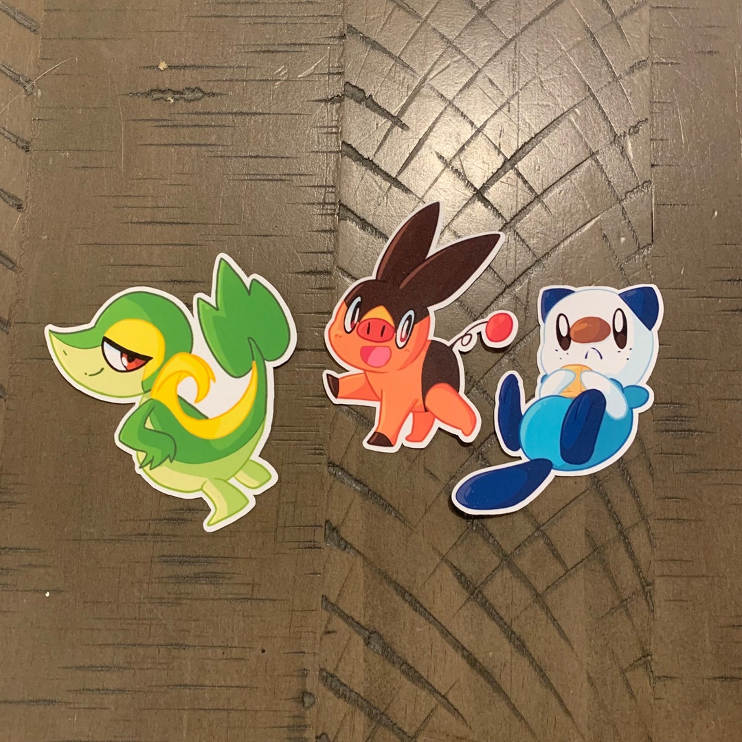 Unova Starter Pokemon Sticker Set - Etsy