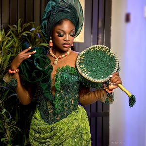 African Fantraditional Wedding Hand Fan, African Bridal Accessories ...