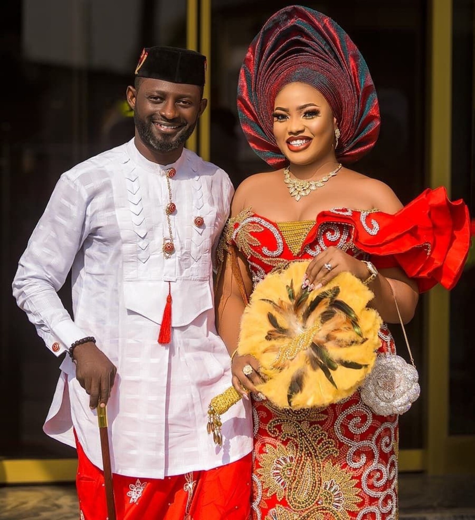 African Feather Hand Fan Brides Hand Fan Nigerian Wedding - Etsy UK