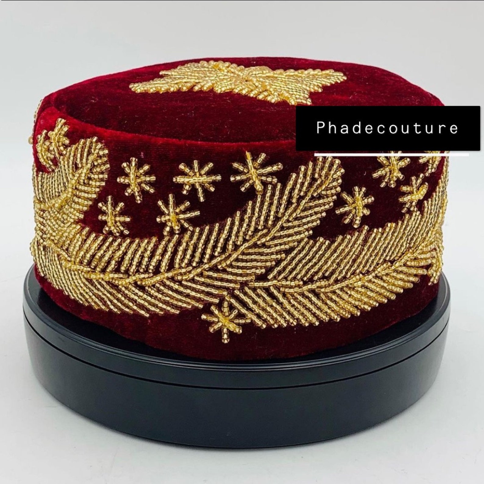 Fez Hat African Kufi Hat Dupsie's Maroon Wool Felt - African Fez Kufi ...