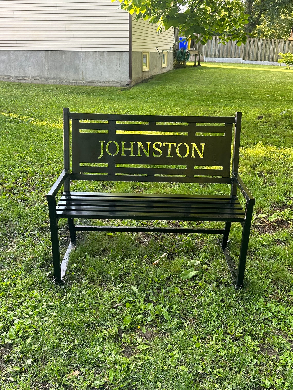 Personalized Metal Bench Outdoor Aluminum Bench Lake House Bench ...