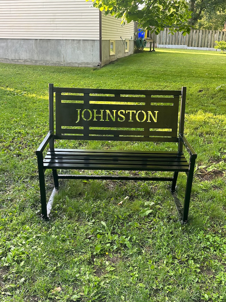 Personalized Metal Bench Outdoor Aluminum Bench Lake House Bench ...