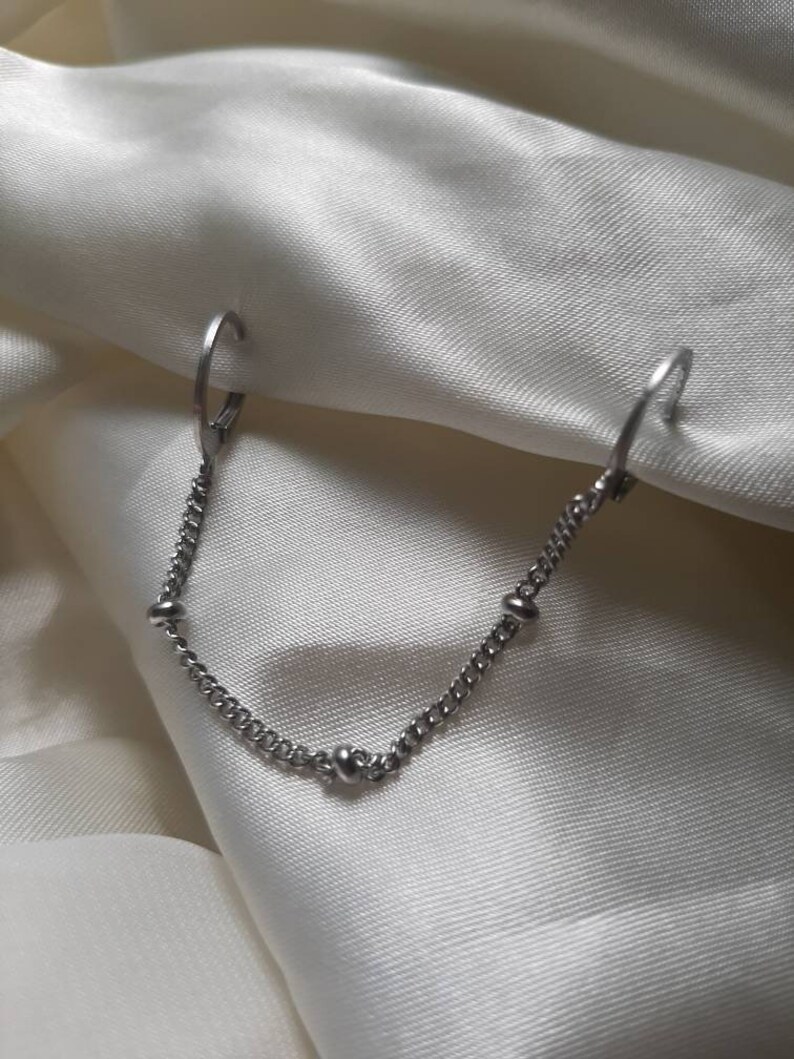 Mono boucle d'oreille Kaviya piercing Hélix chaîne en acier inoxydable ...