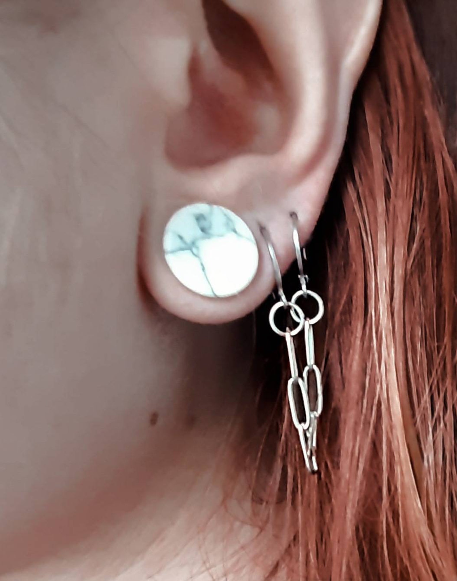 Mono-boucle d'oreille Kaviya piercing Hélix chaîne en | Etsy