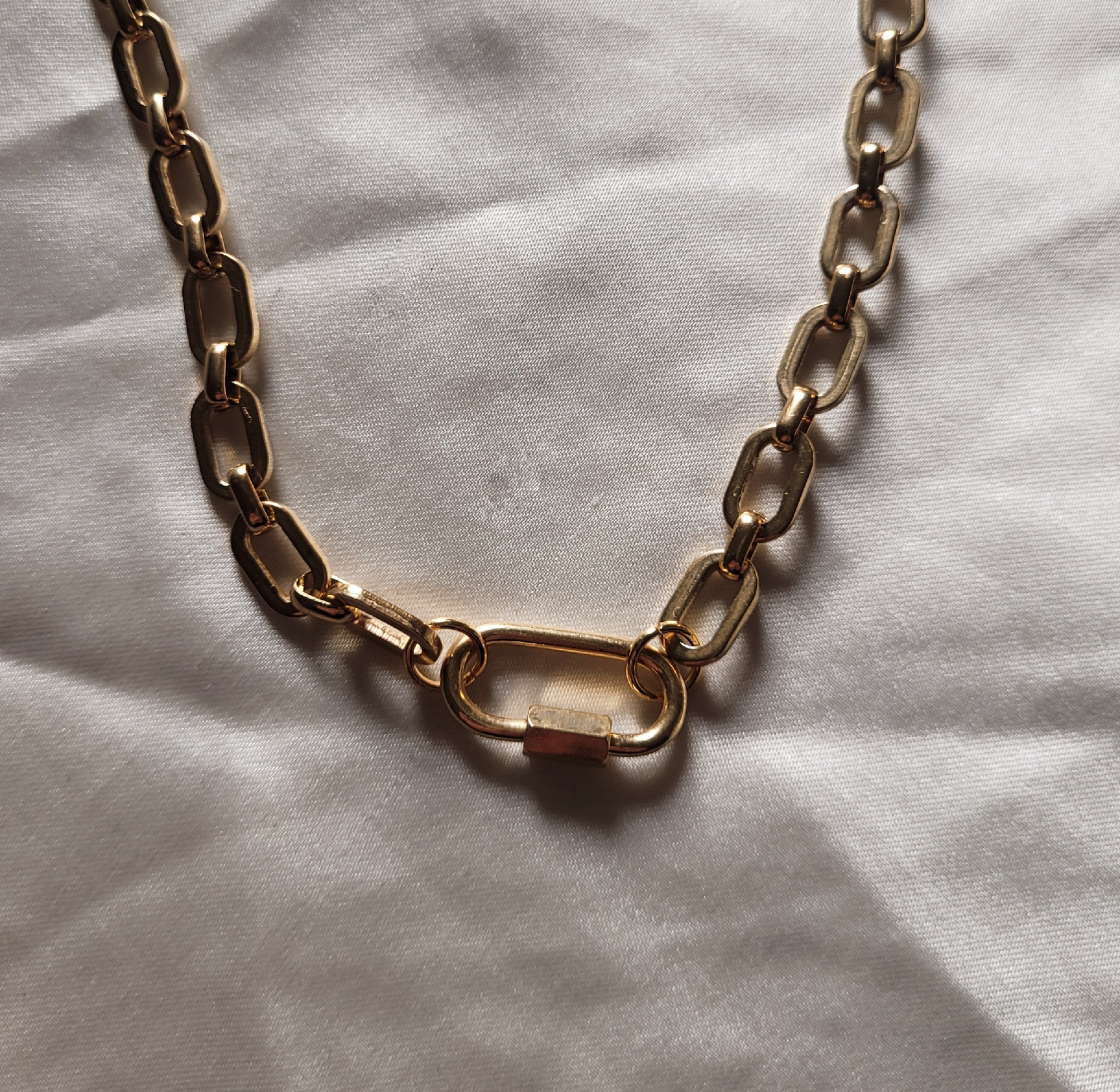 Collier modulable et interchangeable avec mousqueton et charms en acier ...