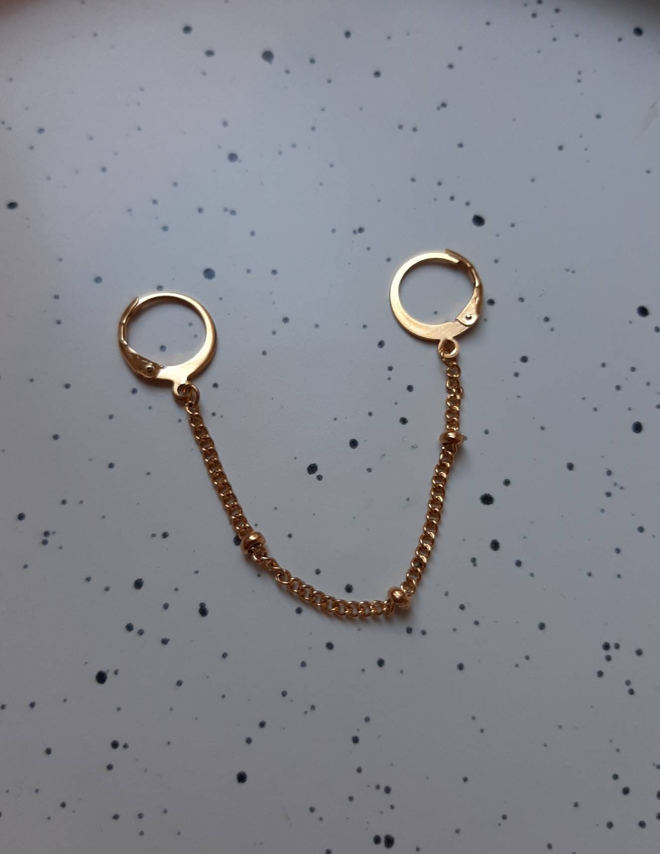 Mono boucle d'oreille Kaviya piercing Hélix chaîne en acier inoxydable ...