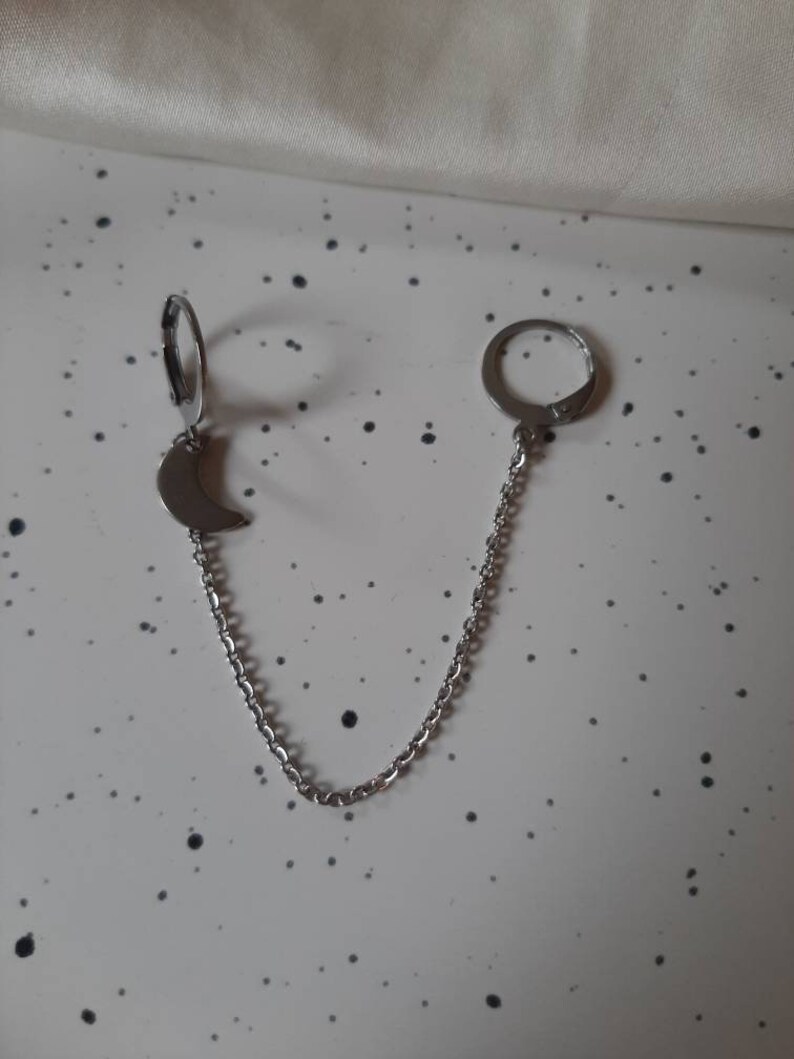 Mono boucle d'oreille Kaviya piercing Hélix chaîne en acier inoxydable ...