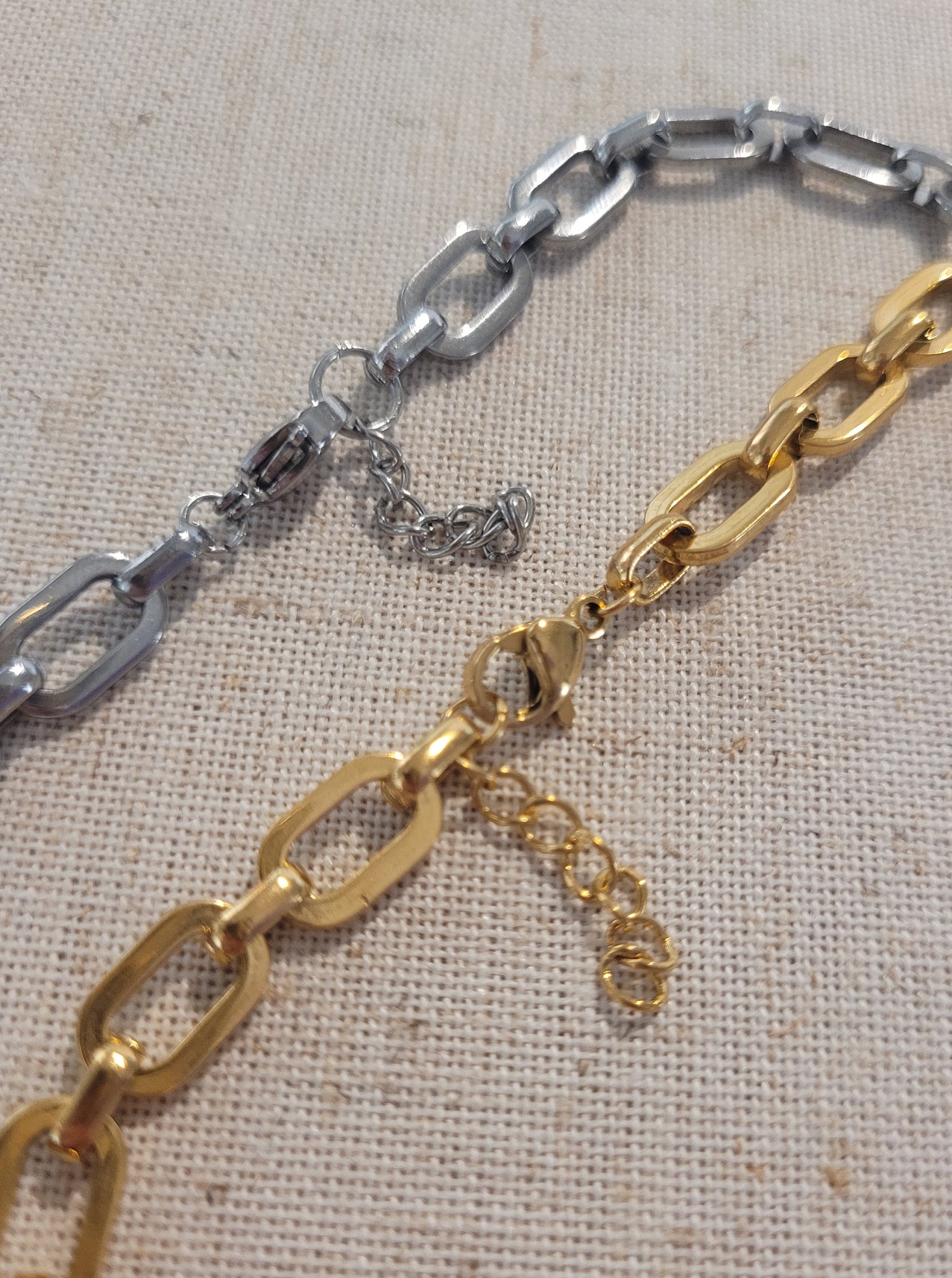 Collier modulable et interchangeable avec mousqueton et charms en acier ...