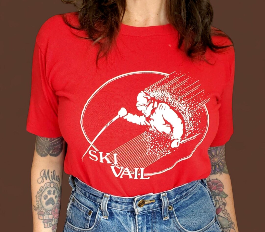Vintage Early 80s Rare Ski Vail Graphic T Shirt. Single Stitch Made in ...