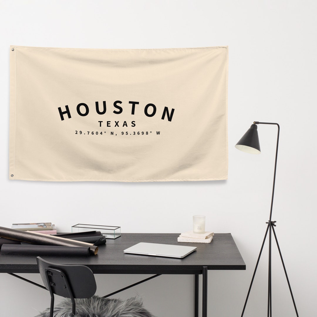 Houston Texas Retro Canvas Flag | Vintage Flag | Home Decor Banner - Etsy