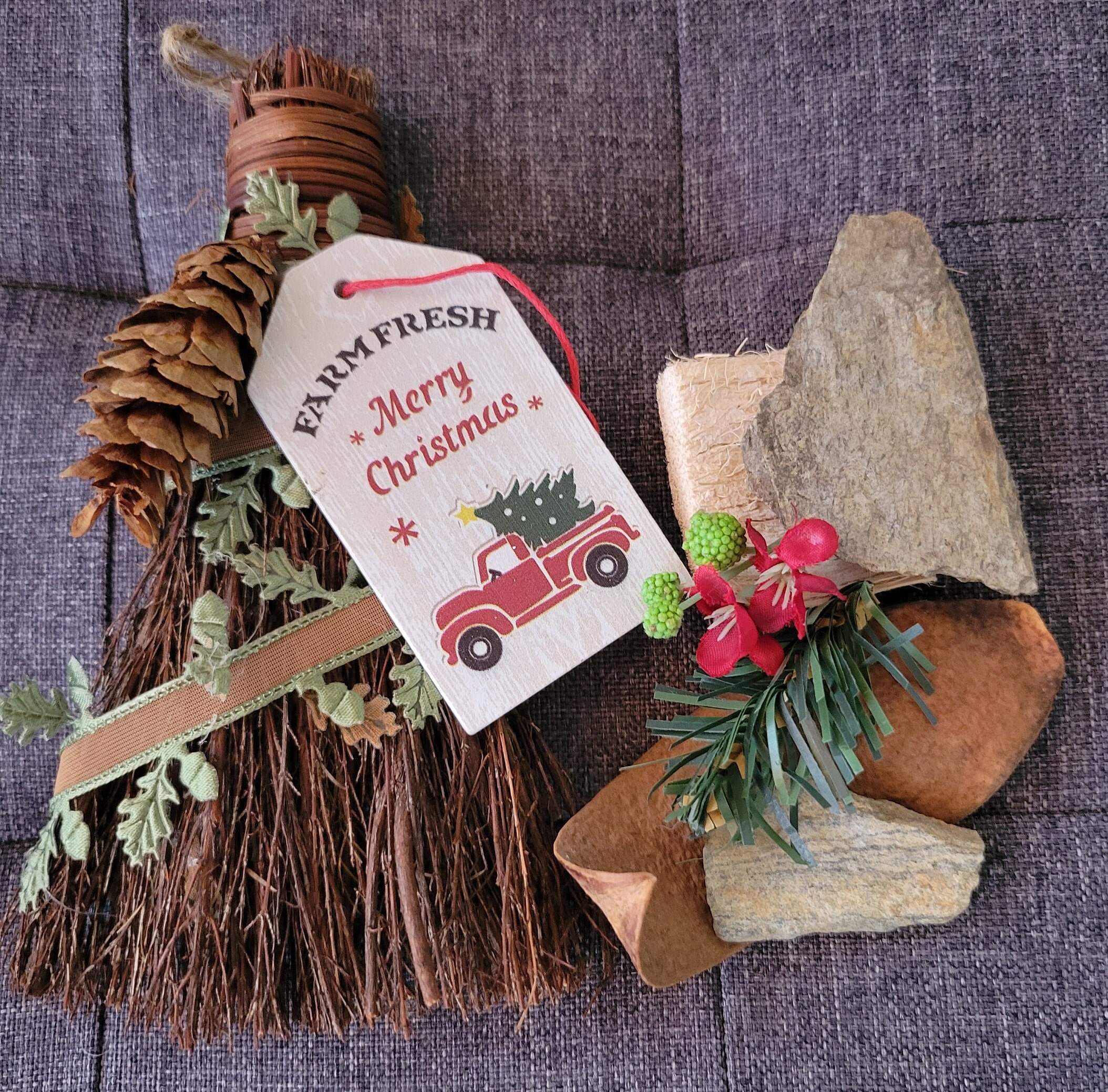 Holiday Mini Broom, Decorated Christmas Broom, Pumpkin Spice or ...