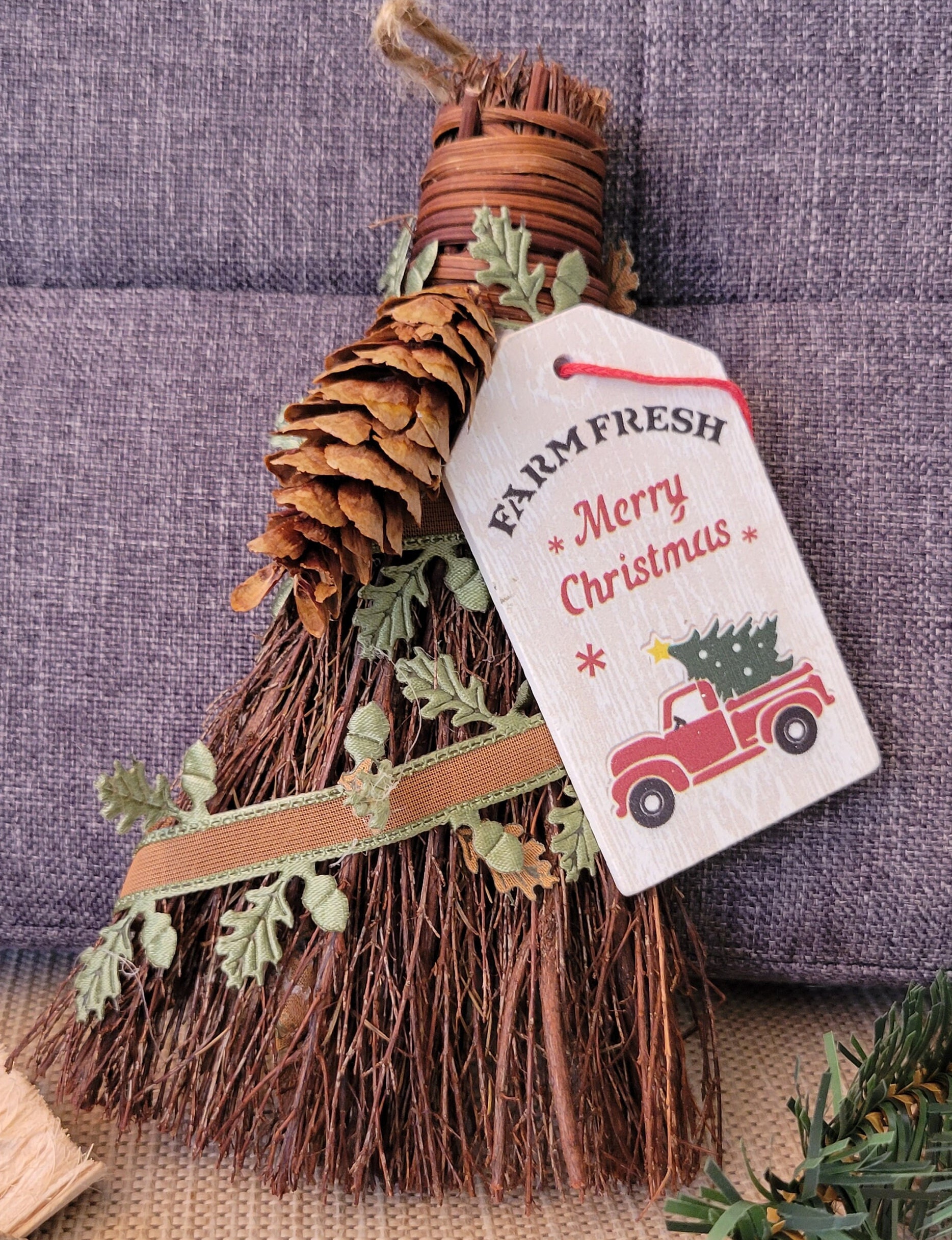 Holiday Mini Broom, Decorated Christmas Broom, Pumpkin Spice or ...