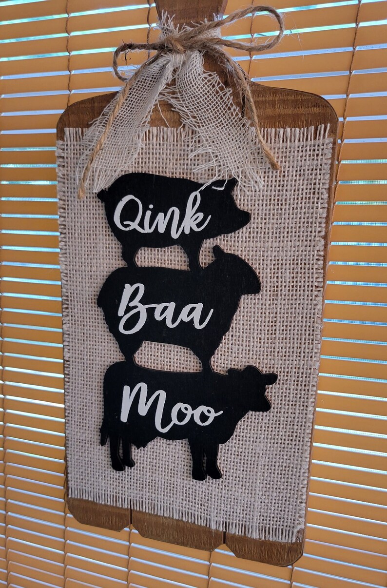 Farm Animal Cutting Board Sign: Primitive Country Kitchen Decor - Etsy