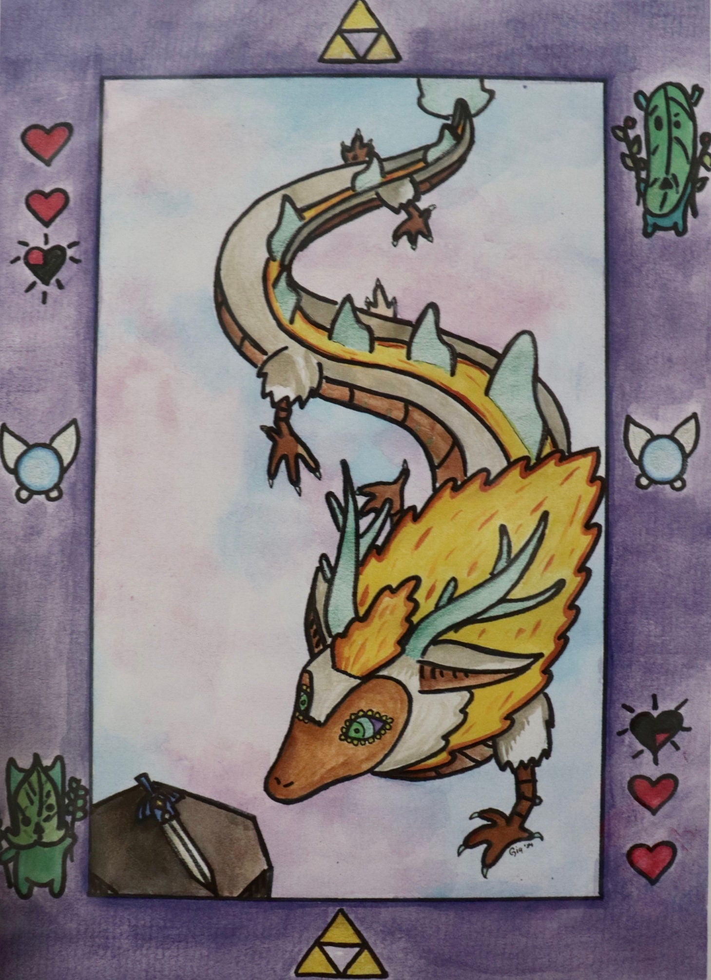 Legend of Zelda, Light Dragon Watercolor Print, TOTK Wall Art, Tears of ...