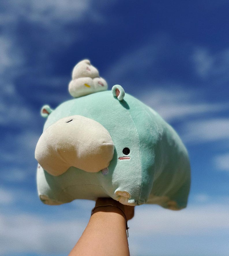 Cute Hippo Pillow Plushie-soft and Adorable Stuffed Animal-perfect Gift ...