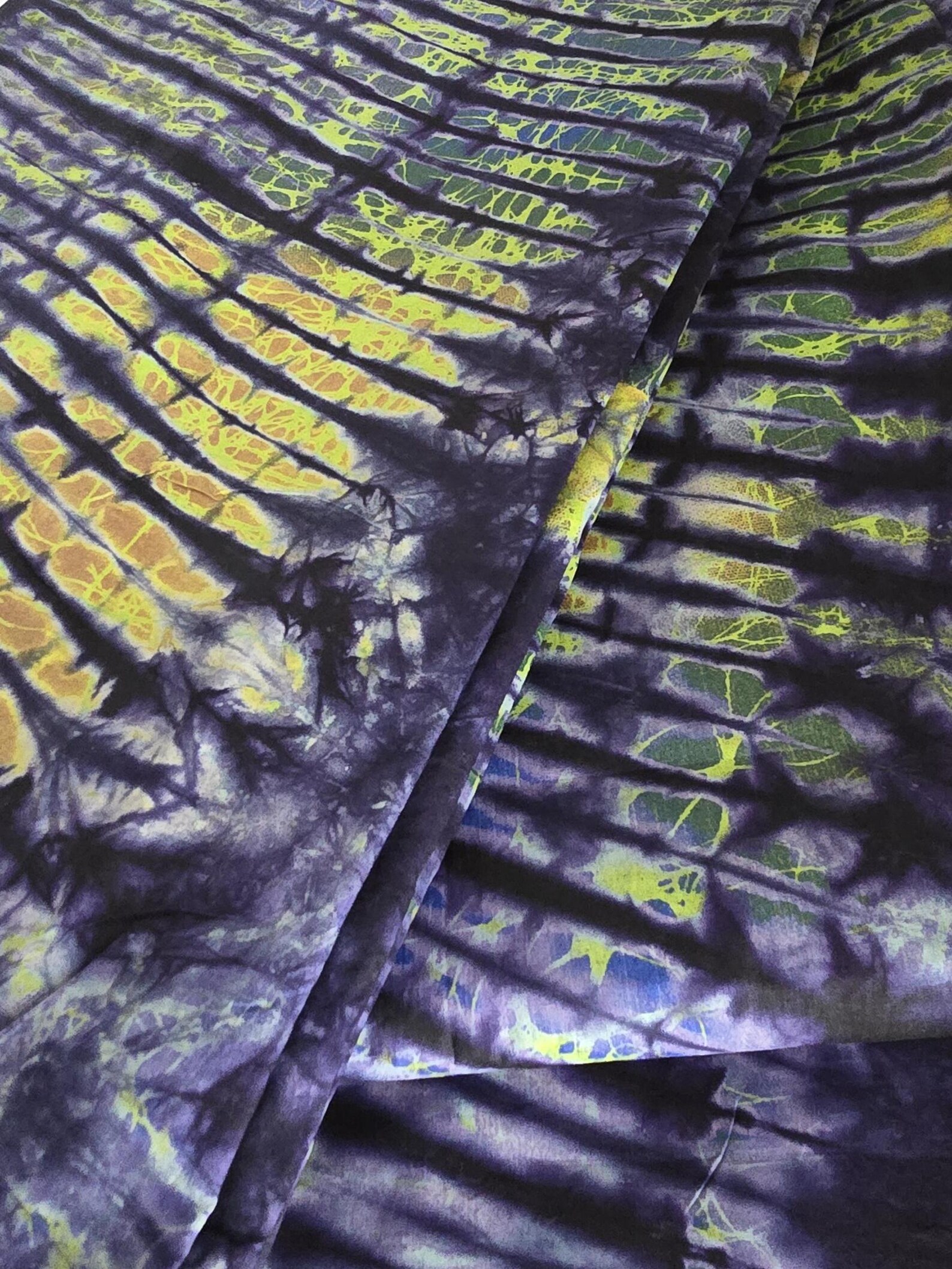 Ethnic West African Adire Batik Fabric by the Yard - Multicolor Tie Dye ...