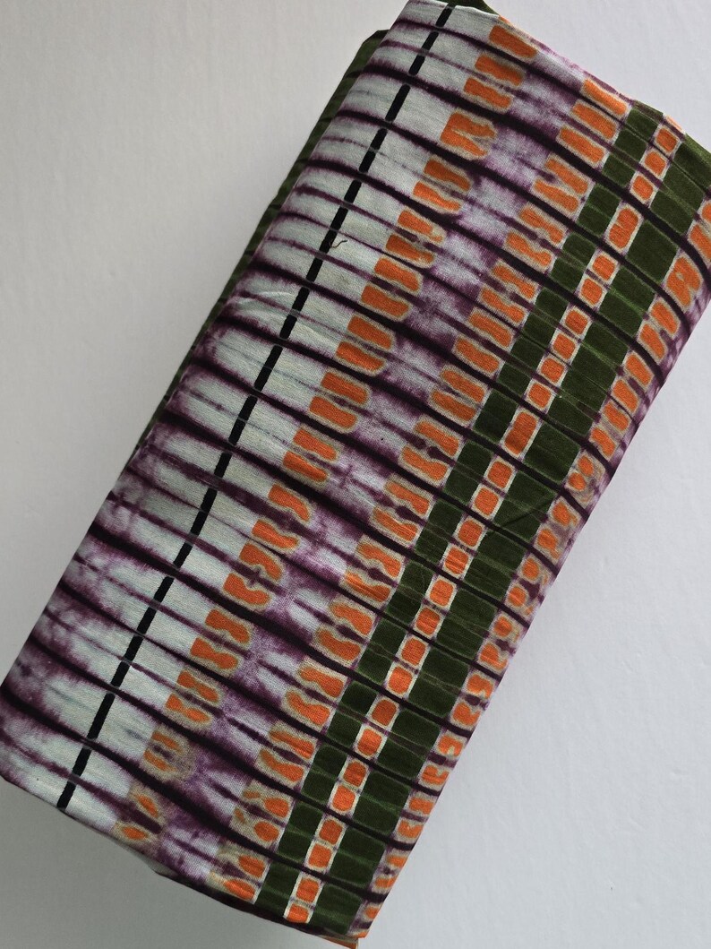 Vibrant West African Adire Batik Fabric by the Yard, Multicolor Tie Dye ...