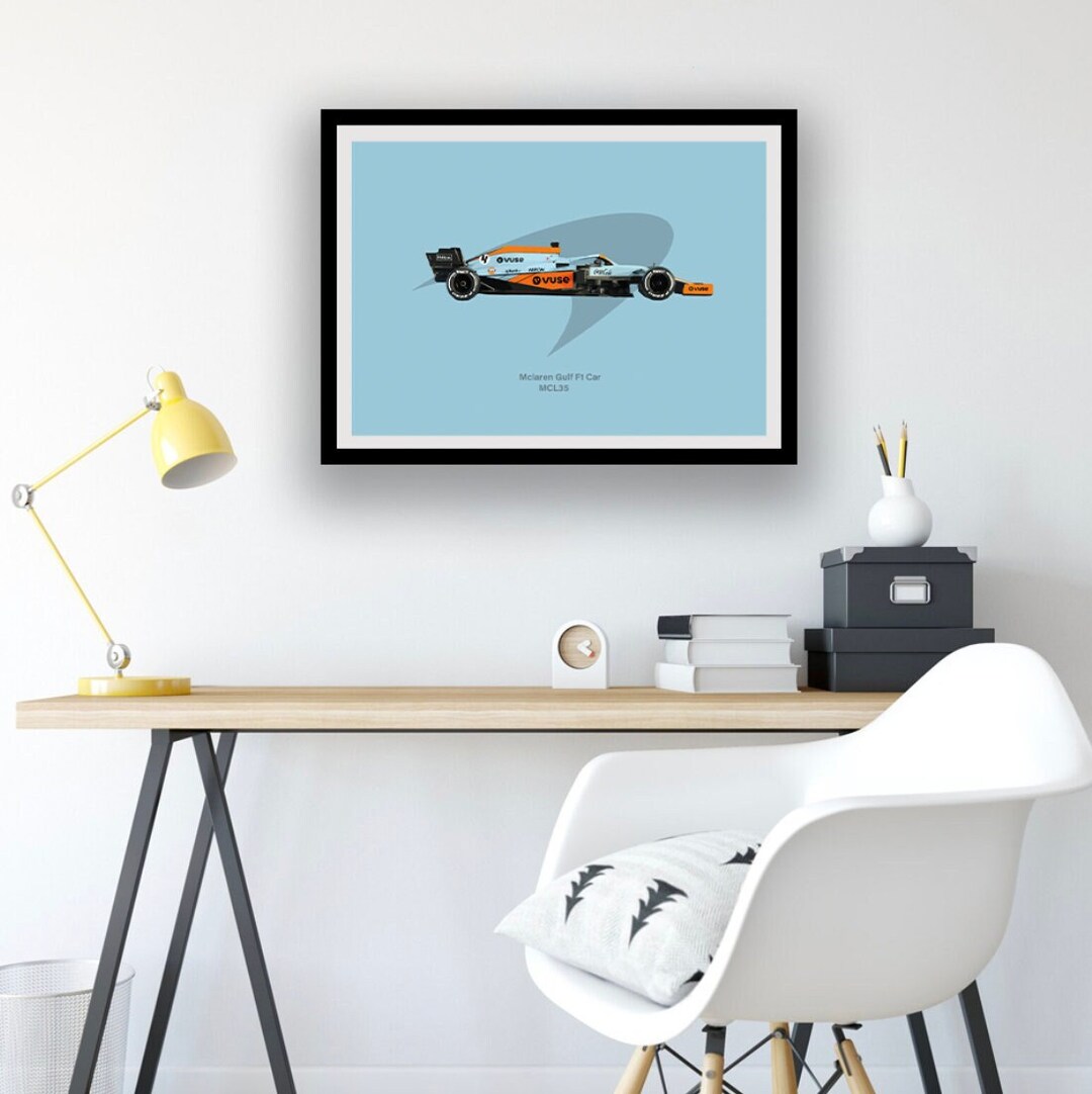 Mclaren Gulf Poster Wall Decor 2021 Car - Etsy