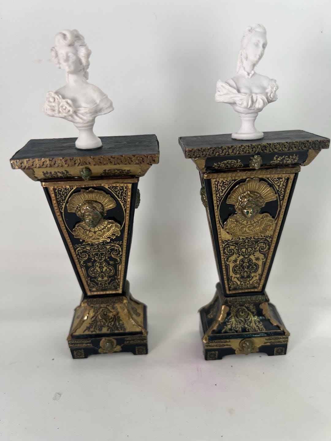 Vintage French Boule Miniature Handcrafted Plinths With Busts by Top ...