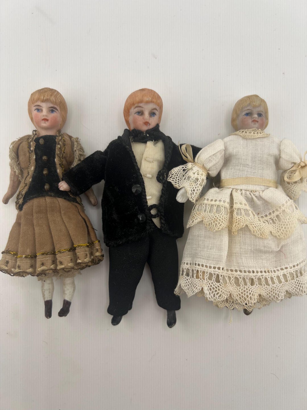 Antique Bisque German Mignonette Doll, Original Costume, 4 Inch (price ...