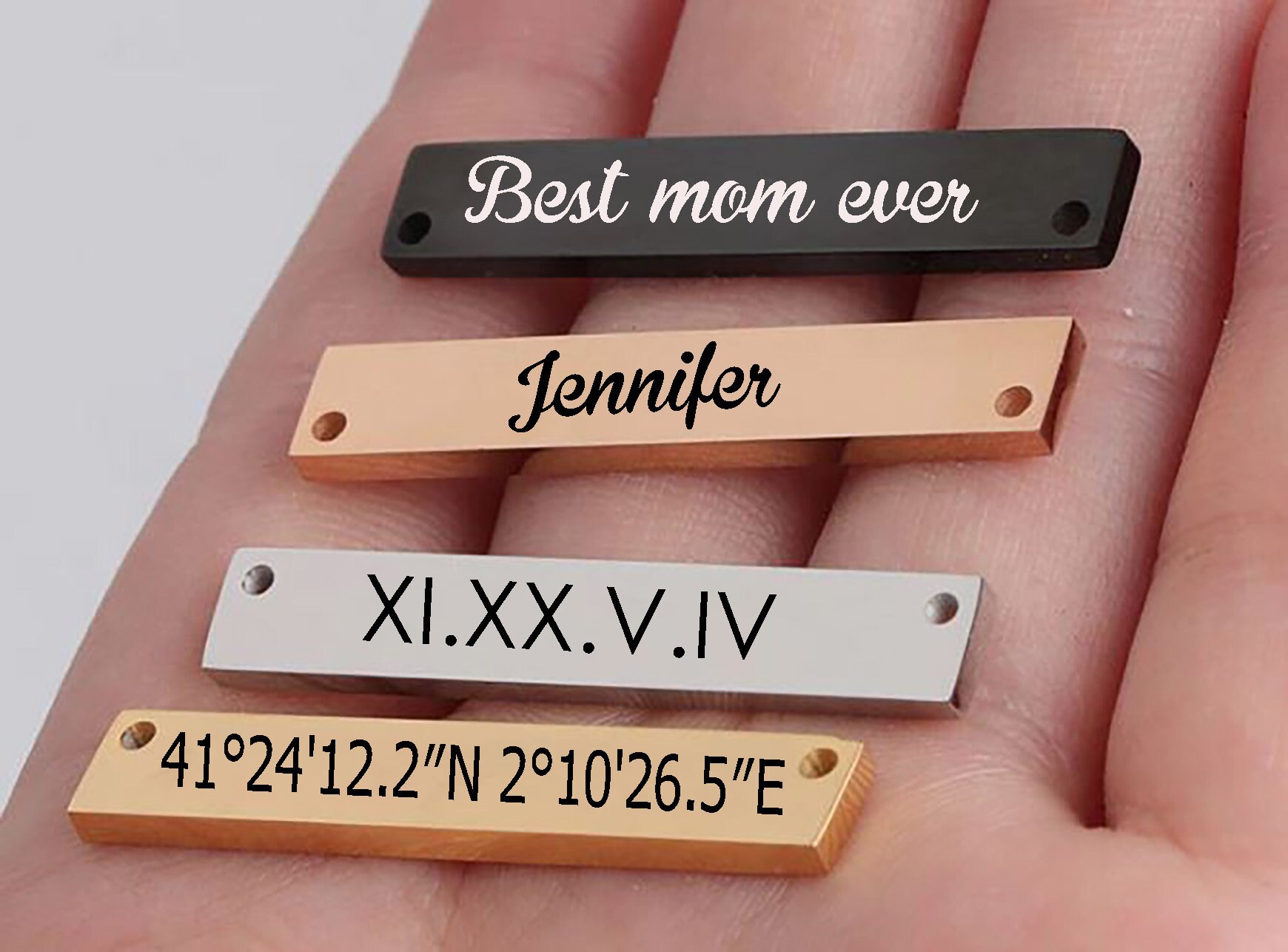 Bar Charm Laser Engraved Bar Charm Custom Engraved Bar Charm - Etsy